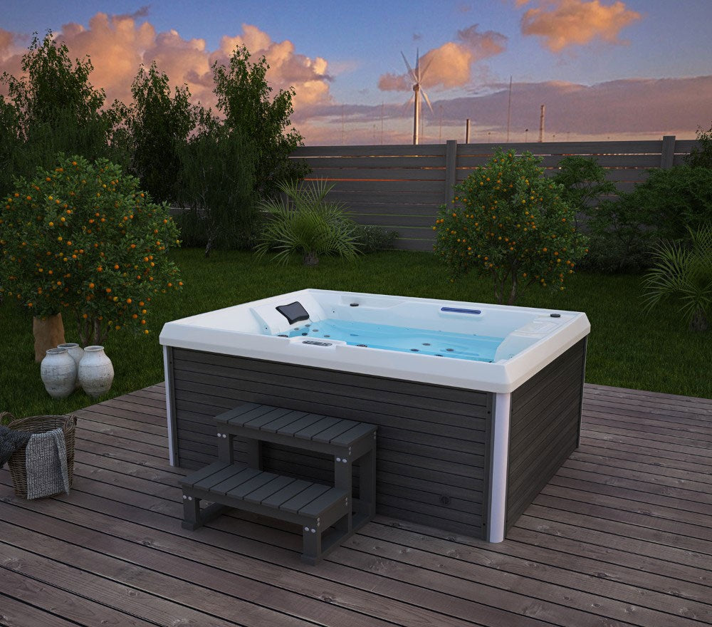 Jacuzzi zewnętrzne Stream , schodki oraz pokrywa – home-deluxe.pl